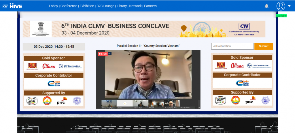Amb attending 6th India - CLMV Business Conclave 2020 - Vietnam Embassy in India